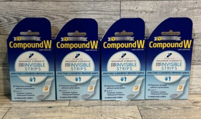4 Boxes Compound W Maximum Strength One Step Wart Remover Invisible ...