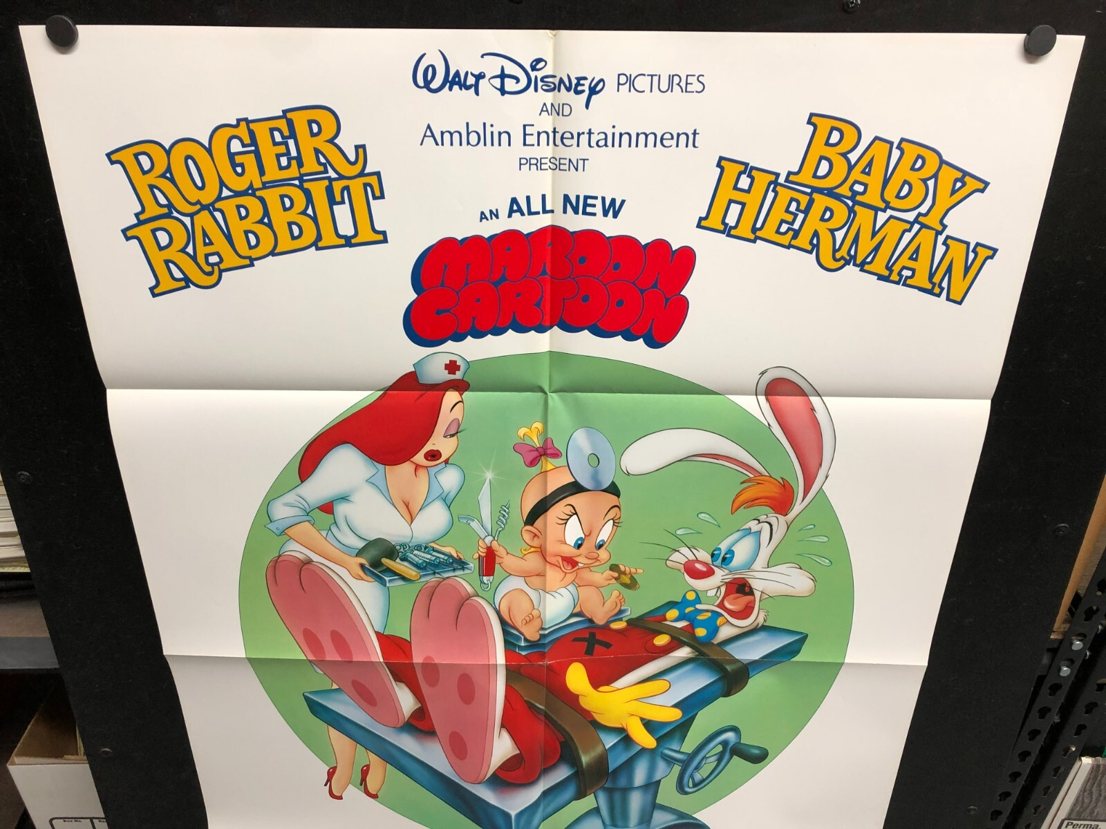 Walt Disney TUMMY TROUBLE One Sheet Movie Poster 27 x 41 Roger Rabbit ...
