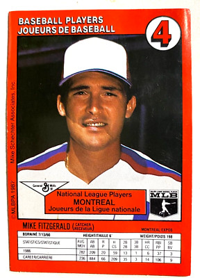 1987 GENERAL MILLS MIKE FITZGERALD BASEBALL CARD FOLD OUT # 4 | eBay