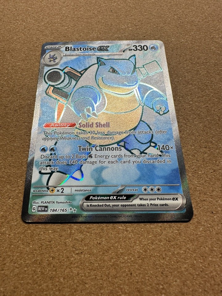 Blastoise ex 184/165 Pokemon English Scarlet & Violet 151 Ultra Rare ...