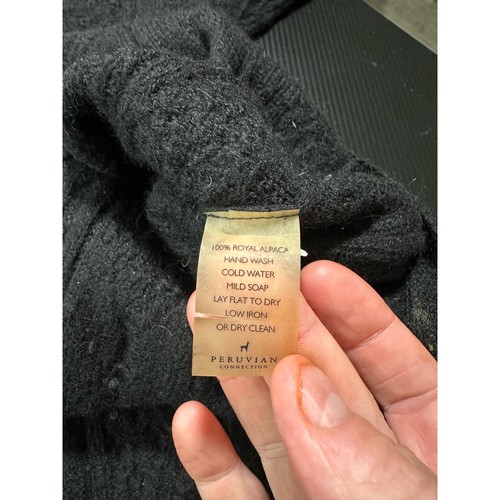 Peruvian Connection Turtleneck Sweater Dress Black Knit Royal Alpaca Sz ...