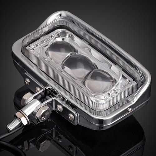 Universal Motorcycle 6.42" LED Headlight Lamp Chrome For Harley Chopper ...