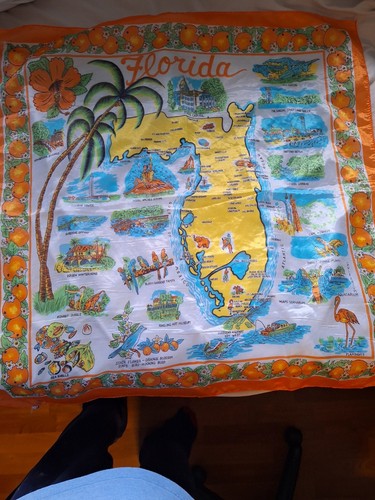 Vintage FLORIDA State Souvenir Nylon Scarf 26" Square | eBay