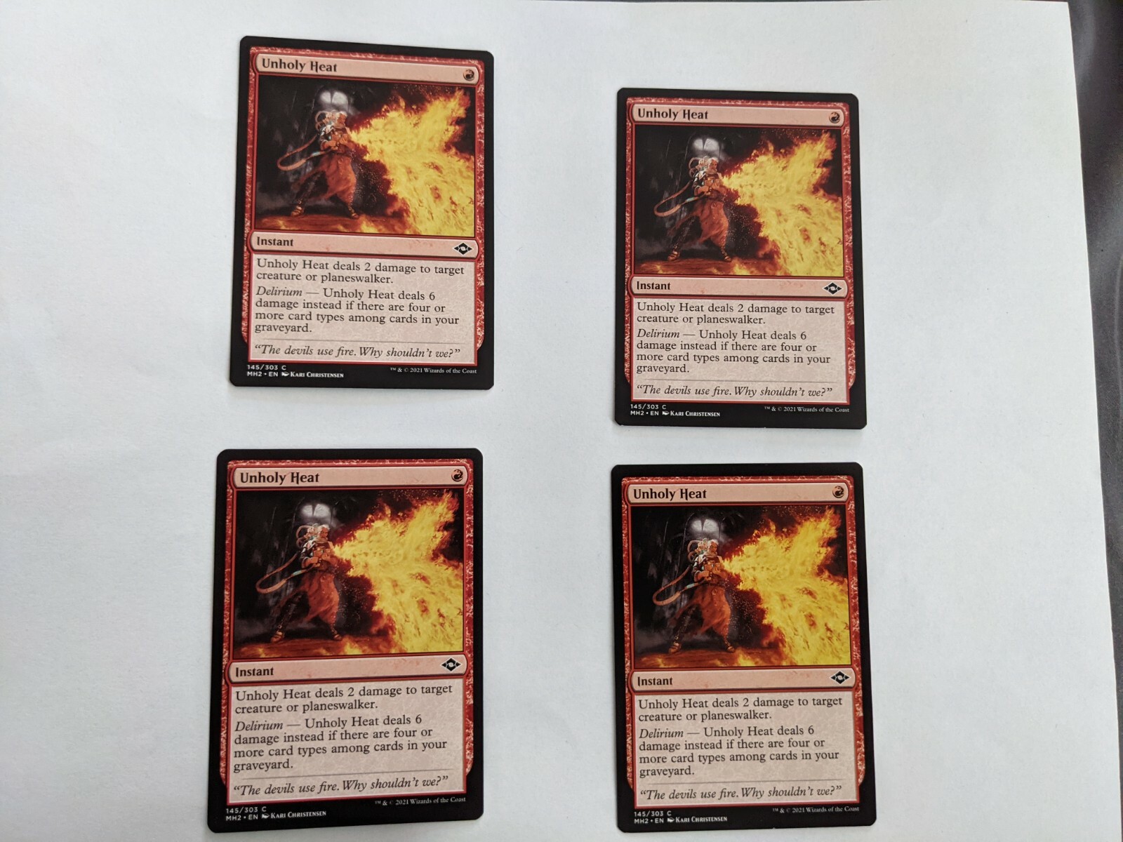 Unholy Heat x4 MH2 Modern Horizons 2 New Magic Playset Lot Pack Fresh ...