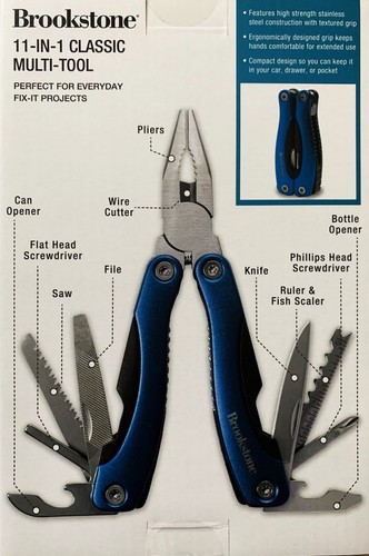 Brand New-Brookstone 11-in-1 Classic Multi-Tool Stainless Steel ...
