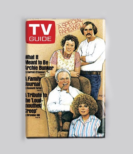 ALL IN THE FAMILY - CARTOON / TV GUIDE - 2"x3" POSTER MAGNET retro ...