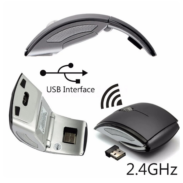 Portable Wireless Mouse, 2.4GHz Silent with USB Receiver, Optical USB ...