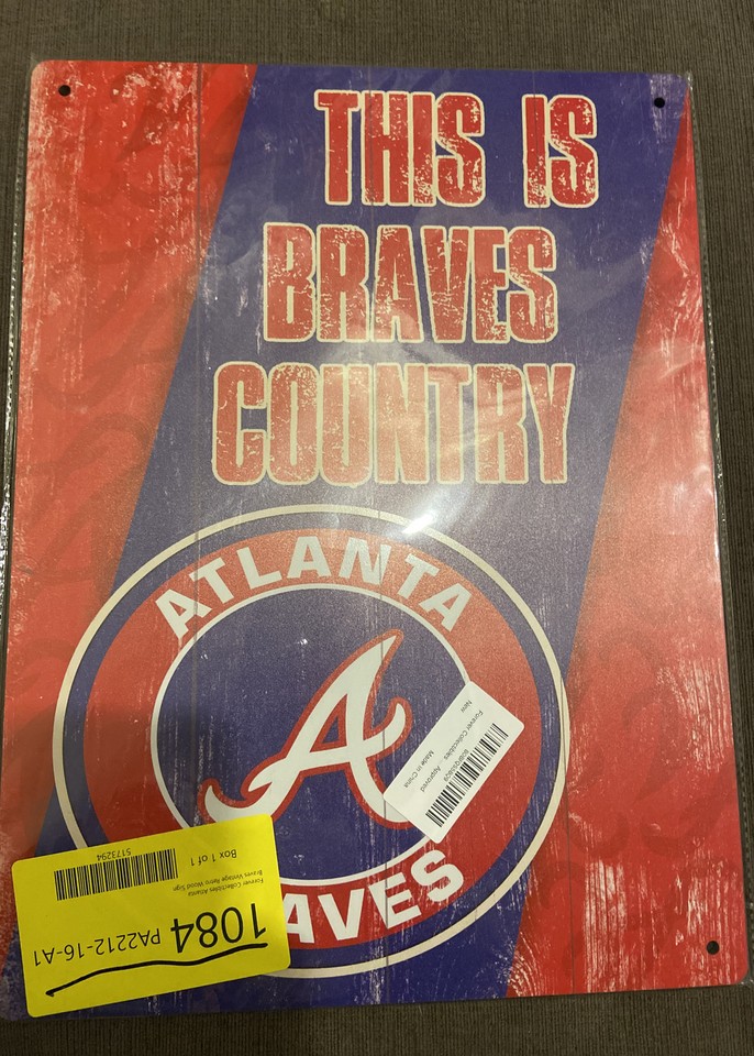 Atlanta Braves Wall Art Wood MLB Fan Man Cave Dad Gift Sports Decor ...