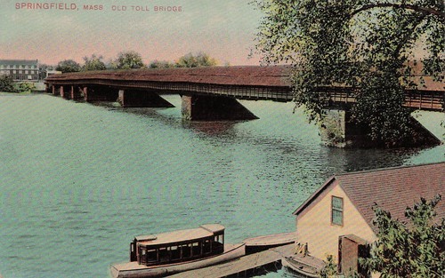 Old Toll Bridge Springfield MA Massachusetts Connecticut River Vtg ...