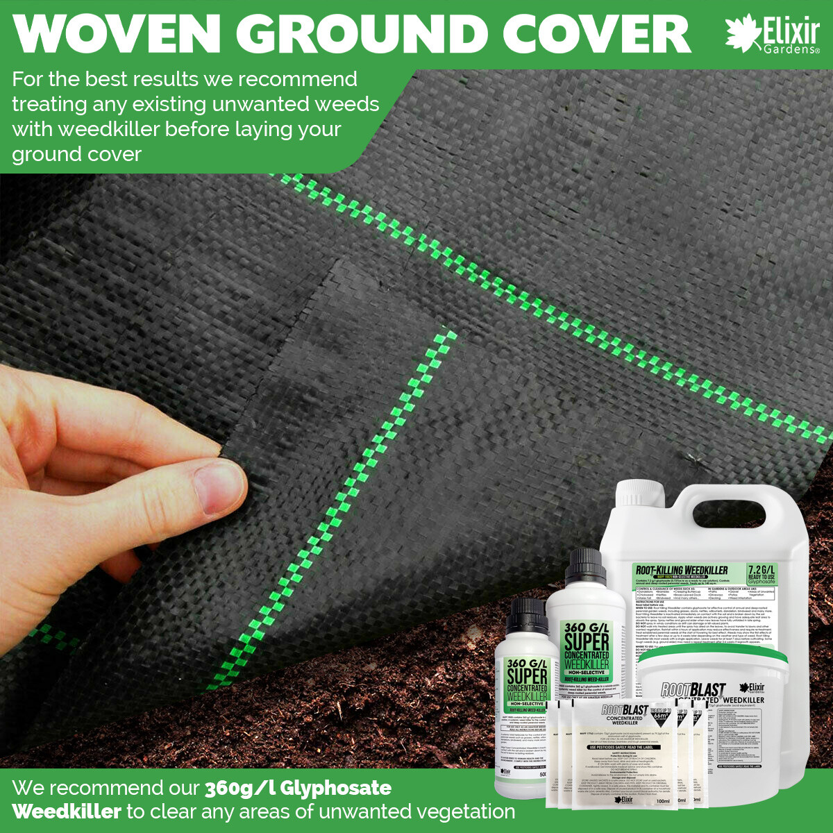 Woven Heavy Duty Ground Cover & Weed Membrane | 1m, 2m, 3m, 4m, 5m ...