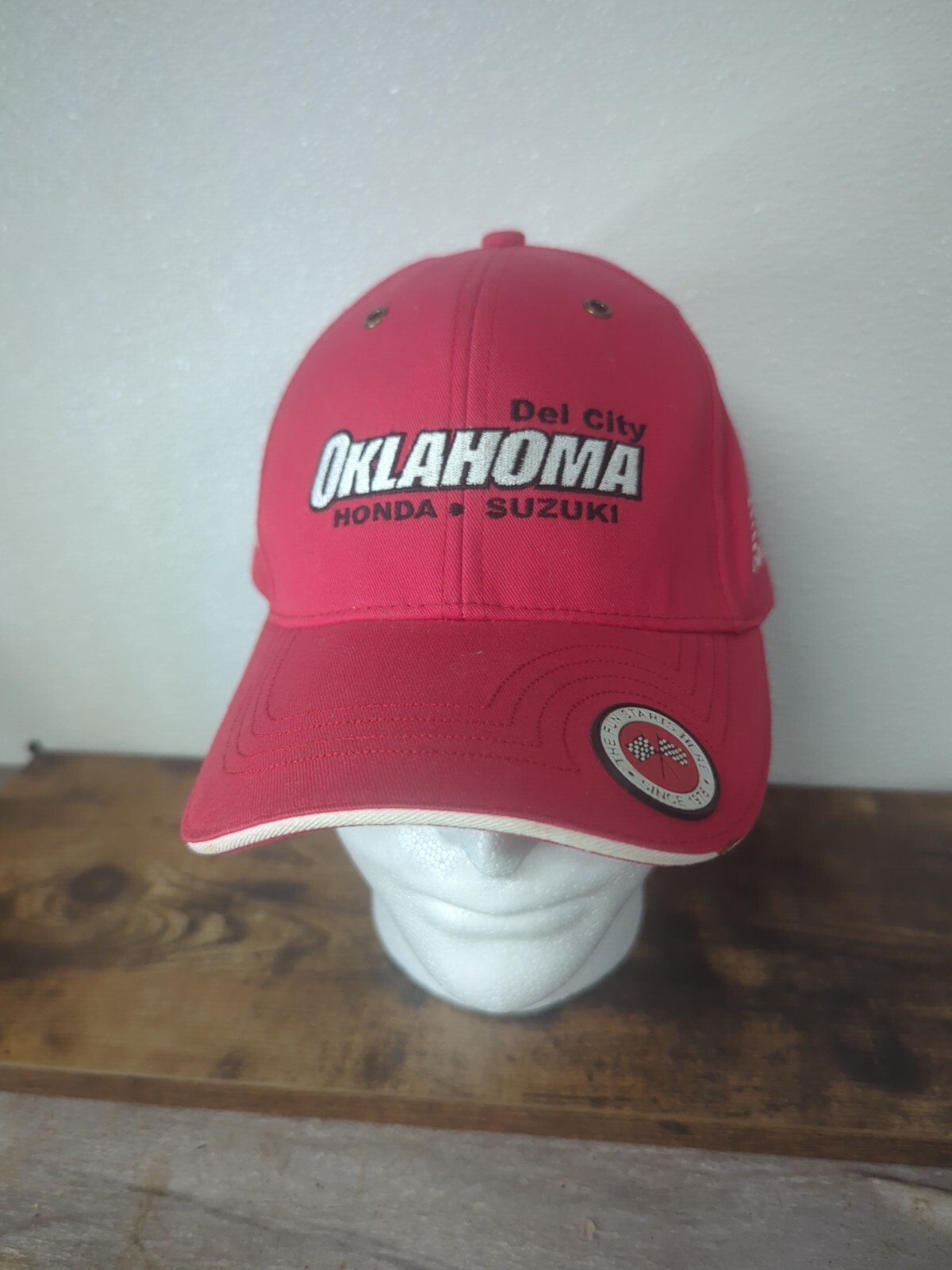 Honda Suzuki Oklahoma Red Ball Cap Hat - Gem