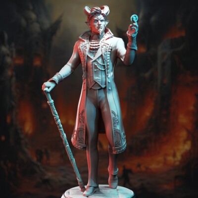 Xarvir Barikdral Tiefling Devil Dealer Bard Rogue Miniature | D&D DnD ...