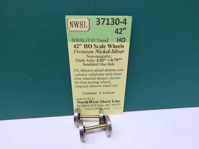 USED NWSL 37130-4 HO Scale 42" Nickel-Silver Wheels (2 pcs) Read ...