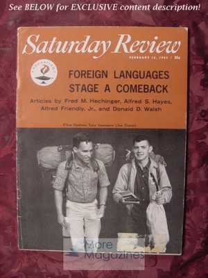 Saturday Review February 16 1963 GRENVILLE CLARK DAVID DEMPSEY OTTO ...
