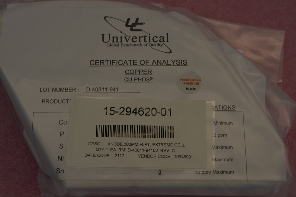 15-294620-01 / ANODE 300MM FLAT EXTREME CELL / UNIVERTICAL | eBay