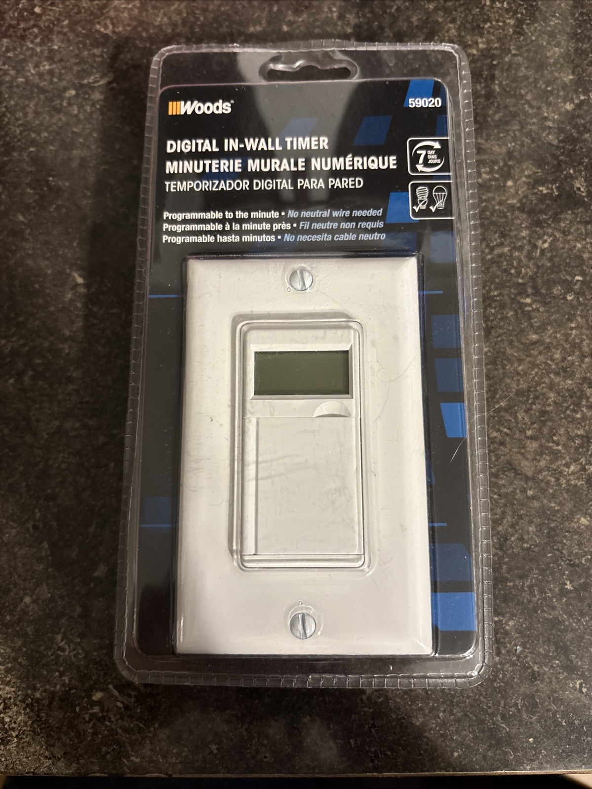 Woods Digital In Wall Time 7-Day Programmable Indoor Switch 6.4 Amp 125 ...