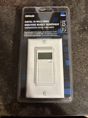 Woods Digital In Wall Time 7-Day Programmable Indoor Switch 6.4 Amp 125 ...