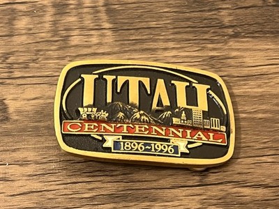 Utah Centennial Belt Buckle 1896-1996 | eBay