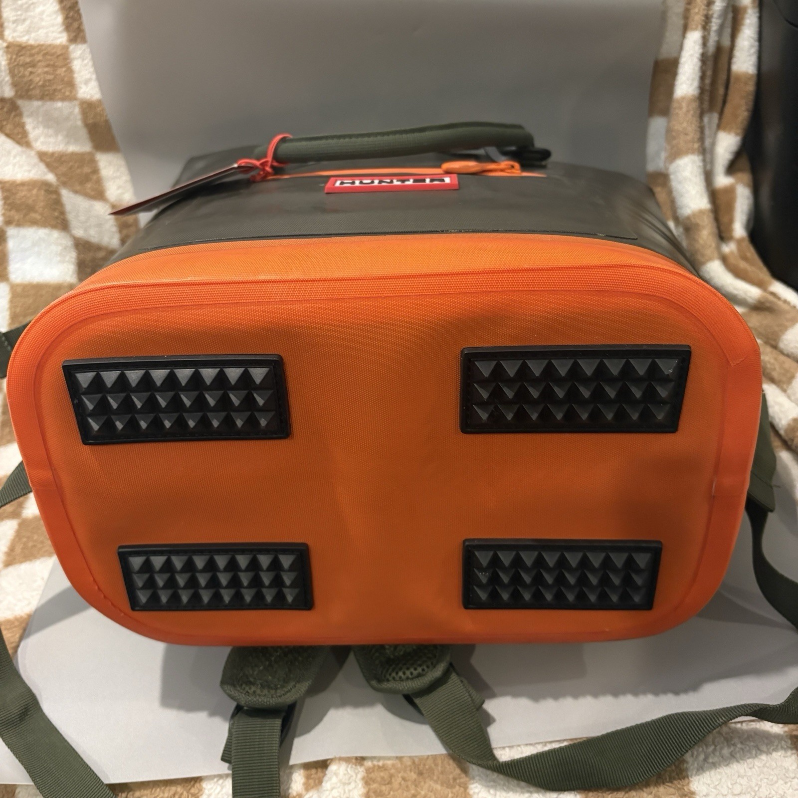 HUNTER Travel Cooler Backpack Roll Top Waterproof Green Orange 26x12x8 ...