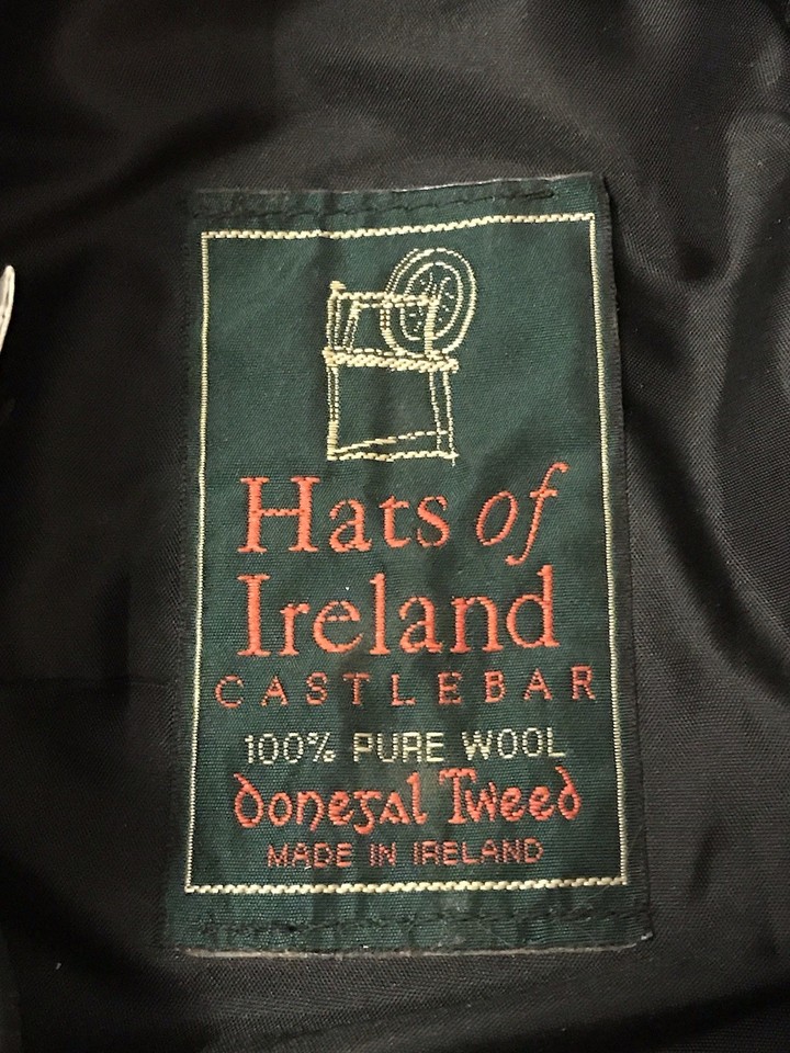 Vtg Donegal Tweed Wool Castlebar Fedora Hat Sz 7 3/8 Gray Black Hats of ...