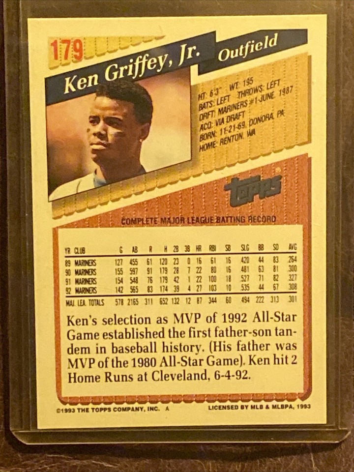 1993 Topps Ken Griffey Jr. PRISTINE MINT/MISPRINT ERROR Card **KEN ...