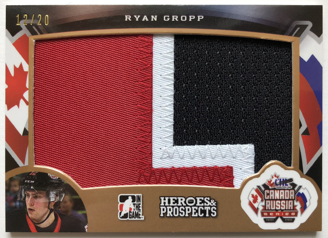 2015-16 ITG HEROES AND PROSPECTS CANADA RUSSIA SERIES PATCH RYAN GROPP ...