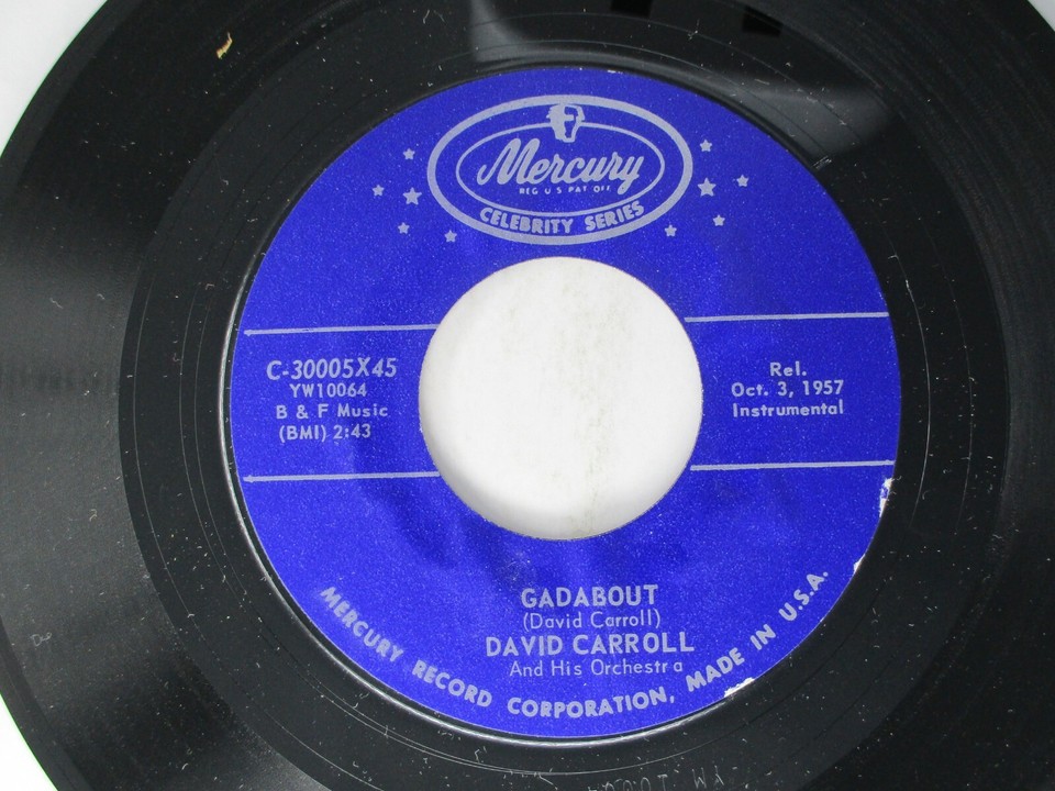 David Carroll & His Orchestra ‎Gadabout / Buck Dance 45 Mercury 1957 | eBay