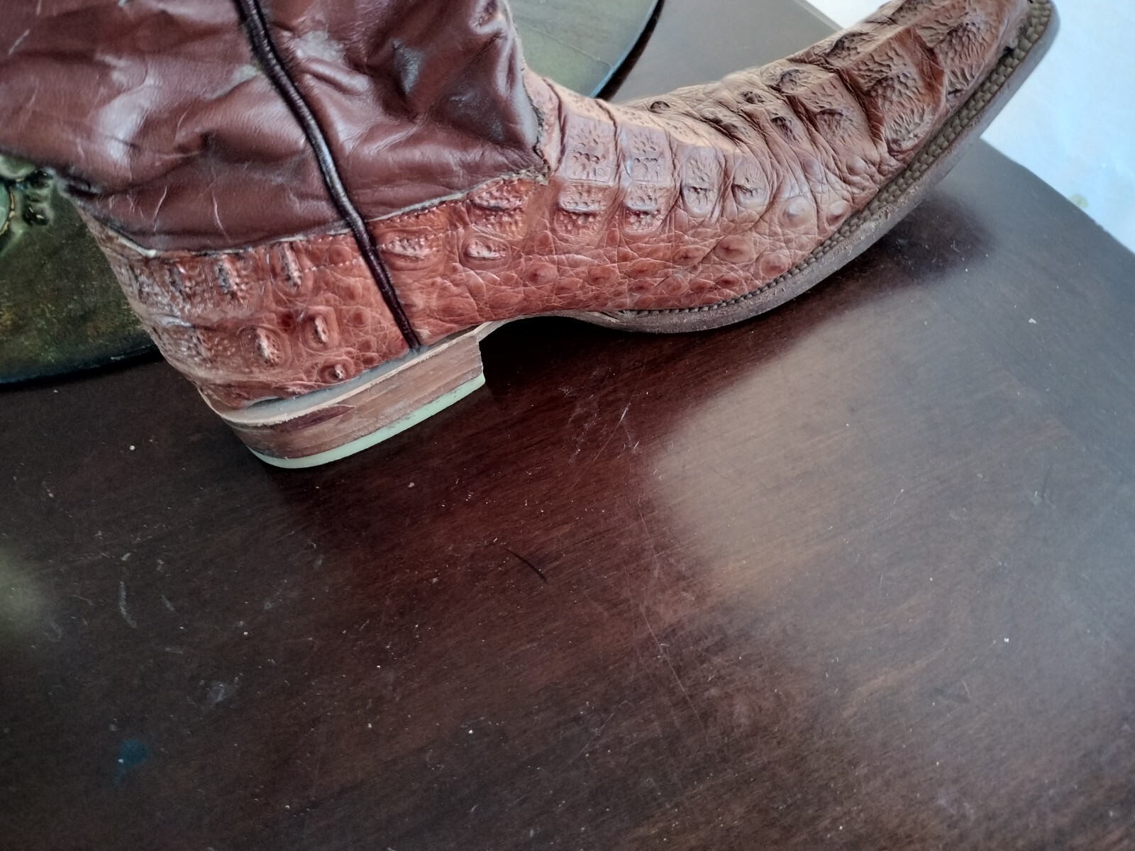 mens pointed toe cowboy boots original crocodile leat… - Gem