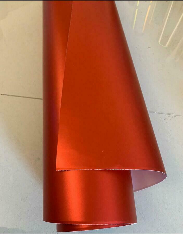 Full Roll 65FT x 5FT Satin Matte Chrome Red Vinyl For Auto Car Wrap ...