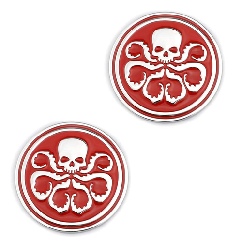 2x Chrome Red 3D Metal Hydra Symbol Auto Emblem Car Body Fender Door ...