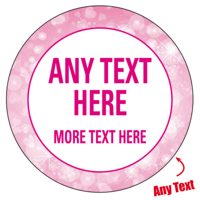 Personalised ROUND Wedding Birthday Party sweet cone gift bag sticker ...