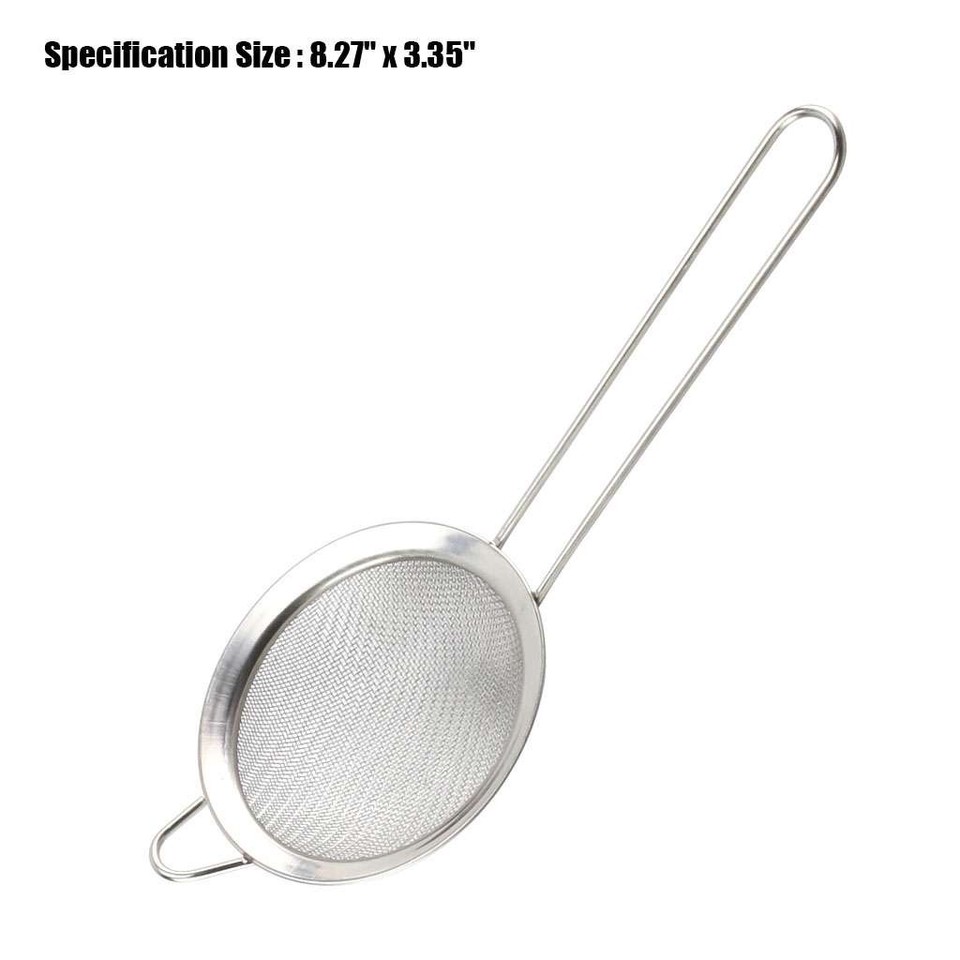 3Pcs Stainless Steel Fine Mesh Strainer Flour Colander Sifter Sieve ...