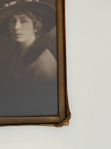 Antique Art Nouveau Wood Pie Crust Picture Frame with Original Glass ...