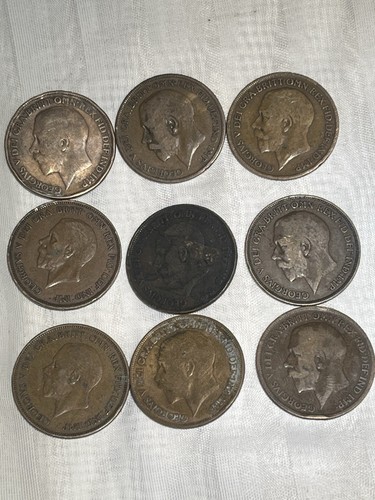48 COINS !!! All real !!!1800-1900 KN British George V One Penny Coin ...