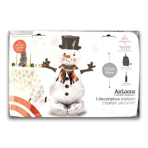 AirLoonz 55” Snowman Decorative Balloon • Holiday Party Inflatable ...
