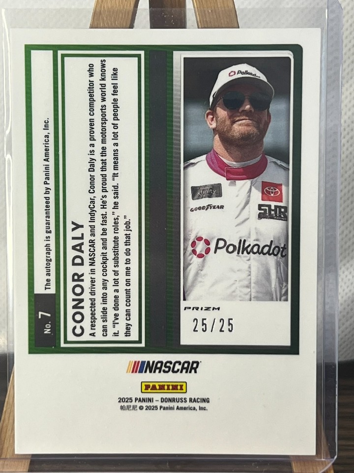 CONOR DALY NASCAR INDYCAR 2025 Donruss Racing Optic Pandora Autograph ...