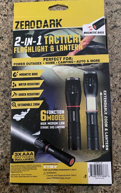 Zero Dark 2 in 1 Tactical Flashlight Emergency Soswork Light Compact 6 ...