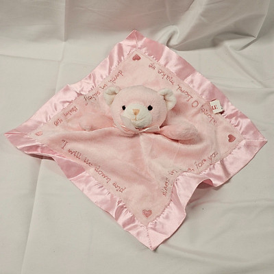 Parable Teddy Bear Lovey Security Blanket Psalm 4:8 Plush Pink White ...