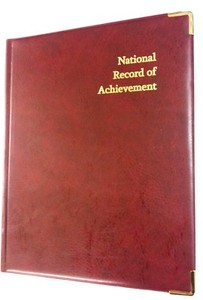 QTY 10(TEN)NATIONAL RECORD OF ACHIEVEMENT FOLDER IN BURG LEATHER LOOK ...