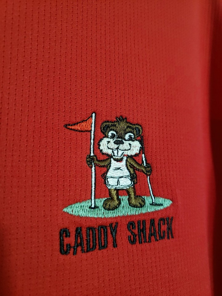PGA Tour Caddy Shack Gopher Shirt Red Short Sleeve Golf Polo Men's ...