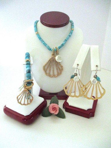 Brighton "CALYPSO SHELL" Necklace-Earring-Bracelet Set (MSR$316) NWT ...