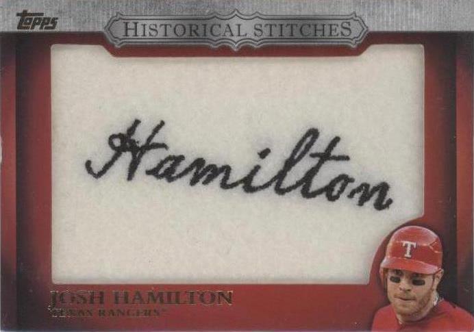 2012 Topps - Manufactured Historical Stitches Josh Hamilton #HS-JH for ...