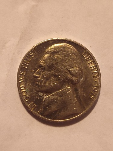 1975 jefferson nickel,no mint mark,"IN COD WE TRUST" ERRORS,SEE ...
