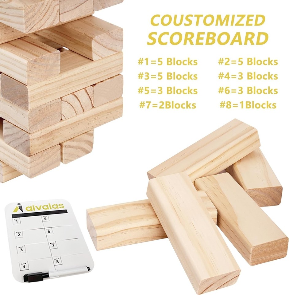 Giant Tumbling Timber Games, 60 Blocks Large Tower Outdoor Game ...