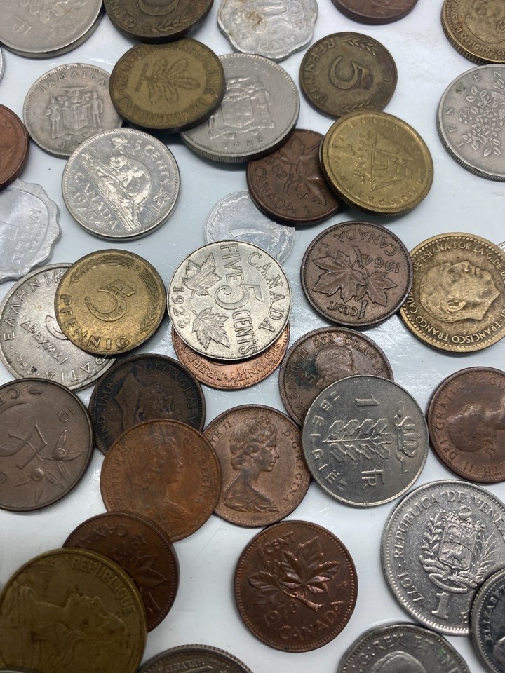 Bulk Lot of World Foreign Coins by the Pound Mixed Countries - 9.86oz ...