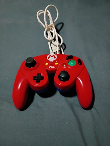 Nintendo Wii PDP Red Mario GameCube Style Wired Fight Pad Controller ...