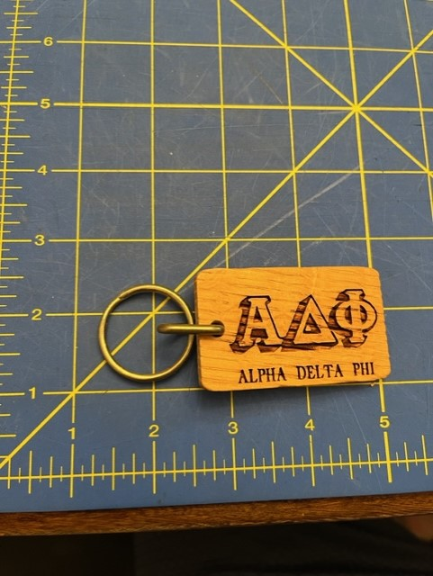 Alpha Delta Phi Maple Wood Key Chain Key Ring Fob LICENSED, NEW ...