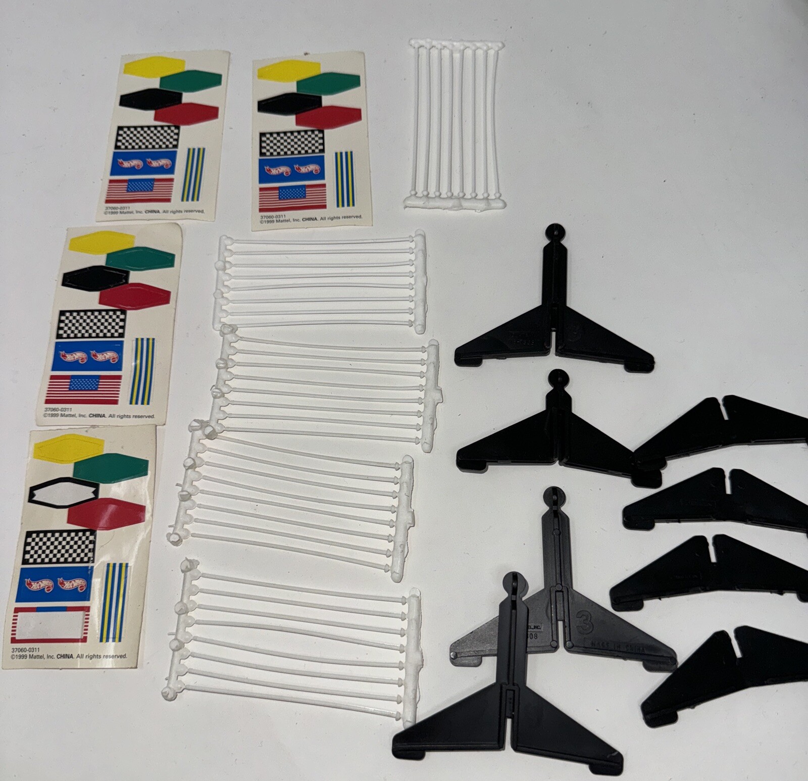 Tyco Mattel HO Slot Car Lot of Flag Pole W/Flags & Track Supports | eBay