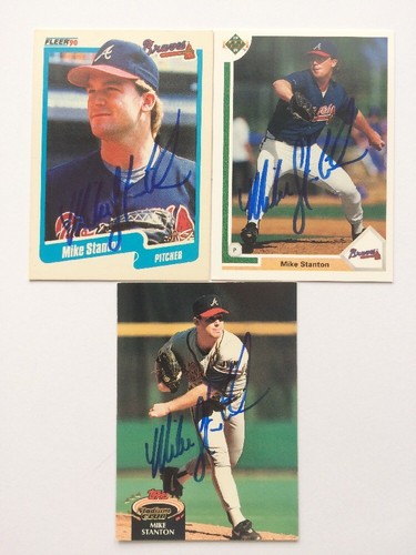 Mike Stanton Autographed Card Authentic Yankees Braves Fleer Topps ...