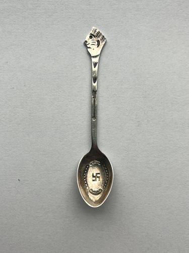 Early Fred Harvey Era Tiny Sterling Spoon – Whirling Logs and Face/Head ...